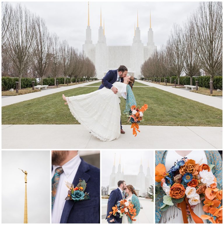 Washington DC Temple Colorful Winter Wedding: Hailee & Justin ...